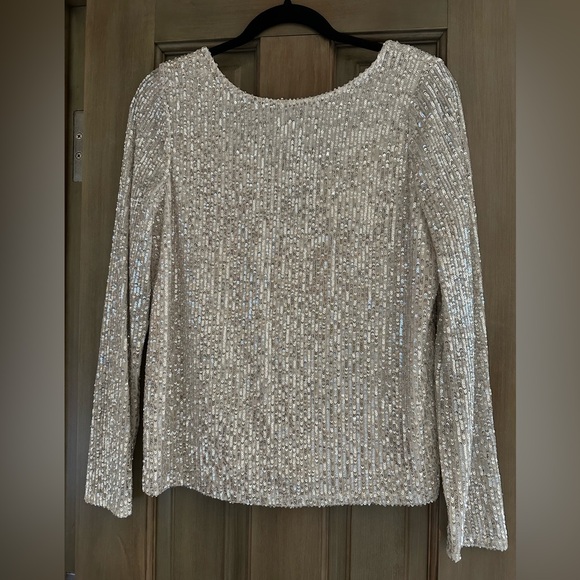 Halogen | Tops | Halogen Silver Sparkle Blouse | Poshmark